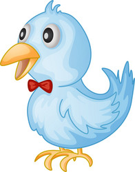 Cute yellow bird cartoon Royalty Free Vector Image