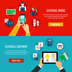 Banners for electrical engineering Royalty Free Vector Image