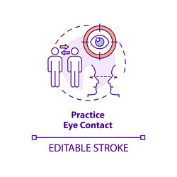 Practice eye contact turquoise concept icon Vector Image