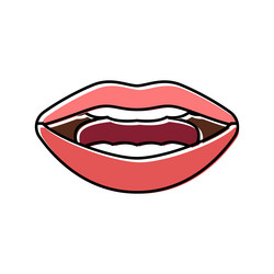 R letter mouth animate isometric icon Royalty Free Vector