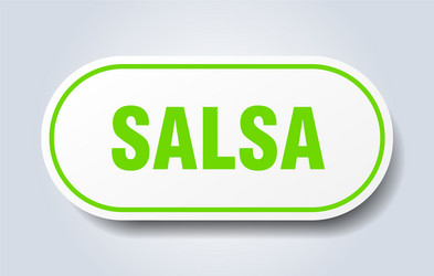 Salsa round green sticker isolated on white Vector Image