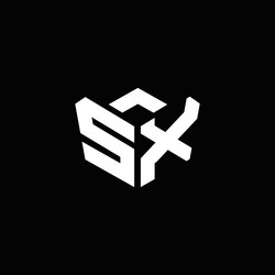 Sx logo monogram with sword element ribbon design Vector Image