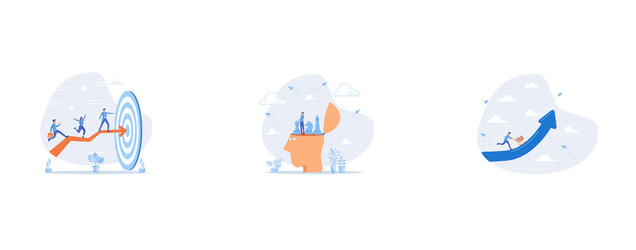 Team target to success together negative thinking Vector Image