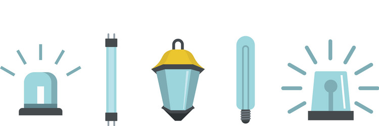 Blue electric bulb icon flat style Royalty Free Vector Image