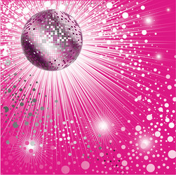 Disco ball pink background Royalty Free Vector Image