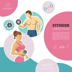 Cute girl training with dumbbell fitness Vector Image