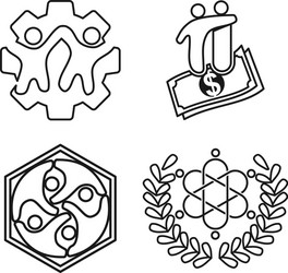 Leaf gear star commitment teamwork together Vector Image