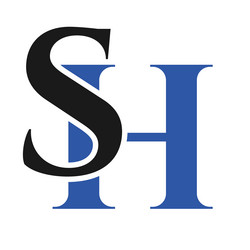Initial letter sh hs logo design template Vector Image