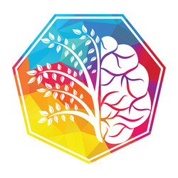 Modern brain tree logo design Royalty Free Vector Image