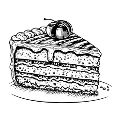 Happy Birthday Cake Pencil Sketch