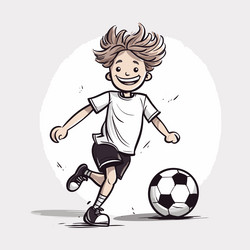 Soccer player hand-drawn comic football player Vector Image