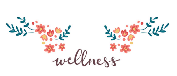Wellness handwritten lettering card concept design