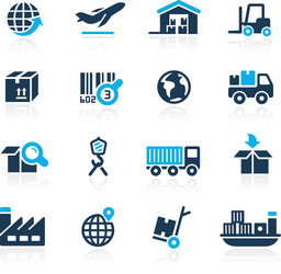 Industry logistics icon set Royalty Free Vector Image