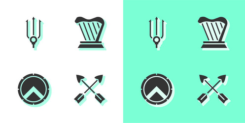 Set crossed arrows ancient greek coin medieval Vector Image