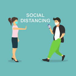 Campaign social distancing for covid19 19 Vector Image