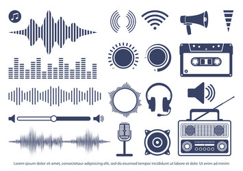 Sound icons set image Royalty Free Vector Image