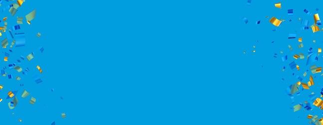 Blue and yellow foil cut out ribbon confetti Vector Image