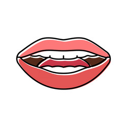 R letter mouth animate isometric icon Royalty Free Vector