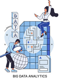 Big data analytics process of analyzing complex Vector Image