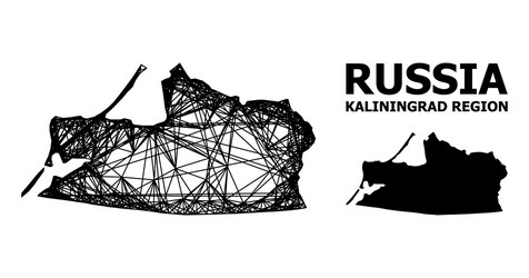 Solid and wire frame map kaliningrad region Vector Image