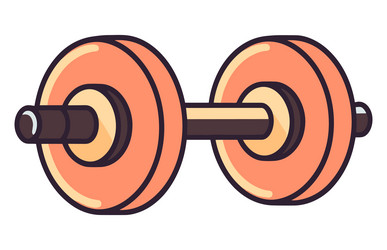 Flat dumbbell icon gym fitness elements Royalty Free Vector