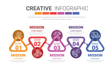 Infographic design template with numbers 5 option Vector Image