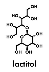 Lactitol sweetener and laxative molecule skeletal Vector Image