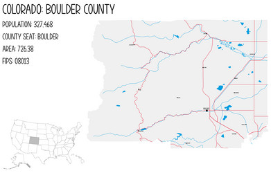 Large and detailed map of boulder county Vector Image