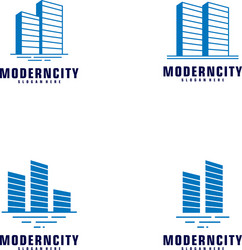 Set of modern city logo design template skyline Vector Image
