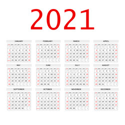 2021 calendar planner corporate week template Vector Image