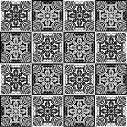 Hand drawing seamless pattern for tile in black Vector Image