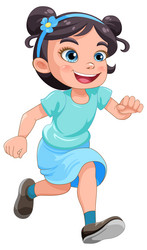 Running girl cartoon character Royalty Free Vector Image