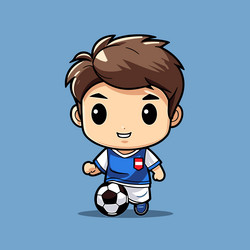 Soccer player hand-drawn comic football Royalty Free Vector