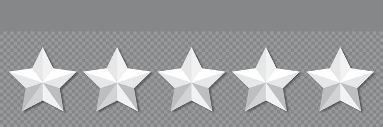 Yellow five stars quality rating icons 5 Vector Image
