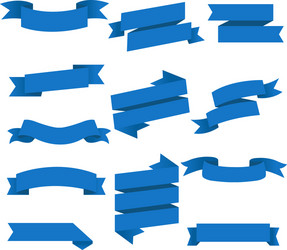 Set blue ribbons isolated on white background Vector Image