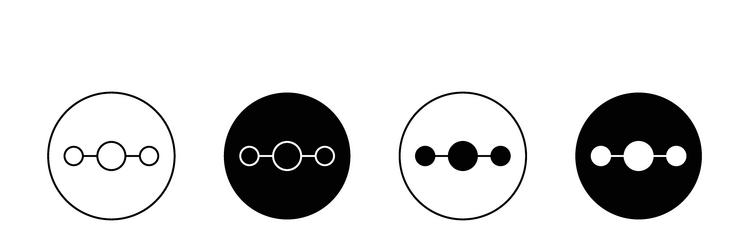 Linear molecular structure icon set abstract high Vector Image