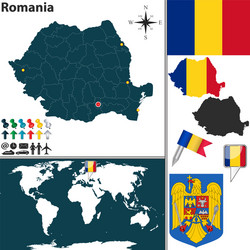 Romania map contour romanian map country Vector Image