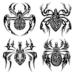 Insect tattoos in tribal style Royalty Free Vector Image