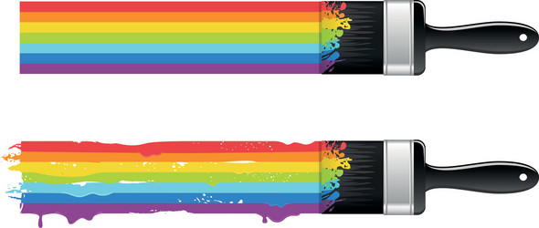 Brush with rainbow paint Royalty Free Vector Image