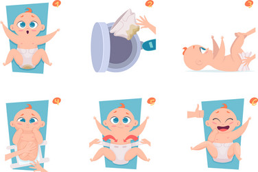 Diapers changing set Royalty Free Vector Image