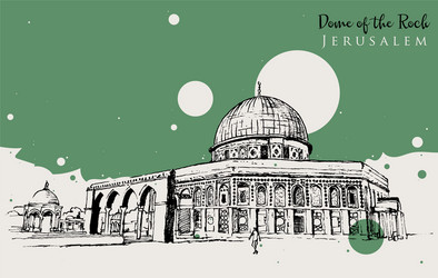 Israel jerusalem temple mount dome of the rock Vector Image