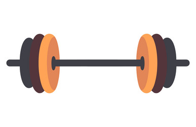 Flat dumbbell icon gym fitness elements Royalty Free Vector
