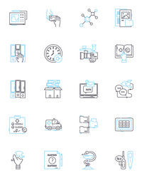 Pathology linear icons set cancer disease Vector Image