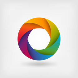 Circle round 3d colored logo Royalty Free Vector Image