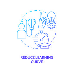 Reduce learning curve concept icon Royalty Free Vector Image