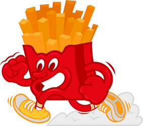 Cute french fries cartoon Royalty Free Vector Image