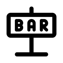 Bar sign board mounted on street side Royalty Free Vector