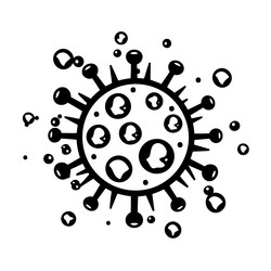 Black and white covid virus Royalty Free Vector Image