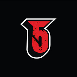 Colorful chisel number 5 Royalty Free Vector Image