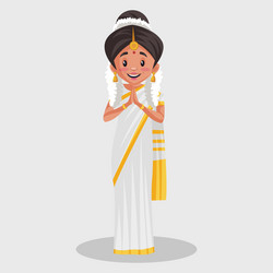 Indian malayali woman cartoon Royalty Free Vector Image